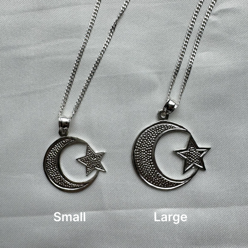 Better Jewelry Sterling Silver .925 Muslim / Islam Crescent Moon + Sta ...