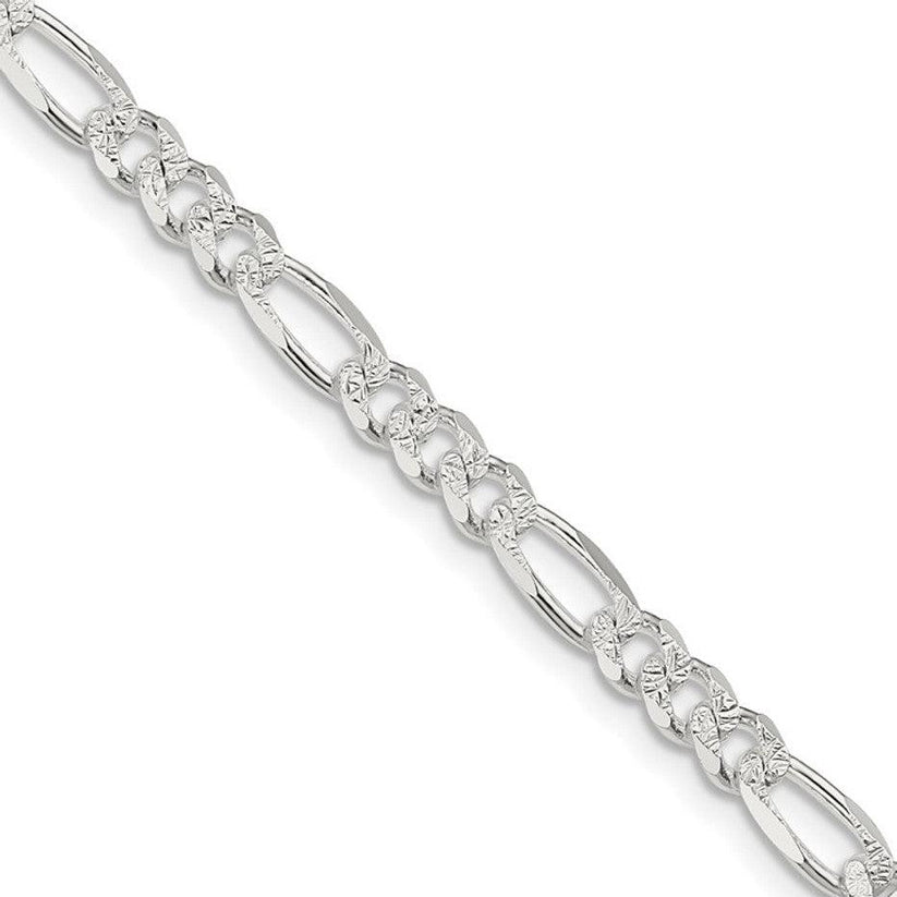 Diamond Cut Figaro .925 Sterling Silver Chain Bracelet – Betterjewelry