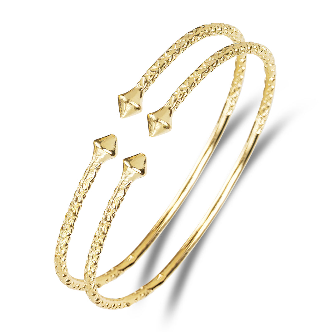 West Indian Bangles in 925 Sterling Silver & Yellow Gold - Handmade in ...