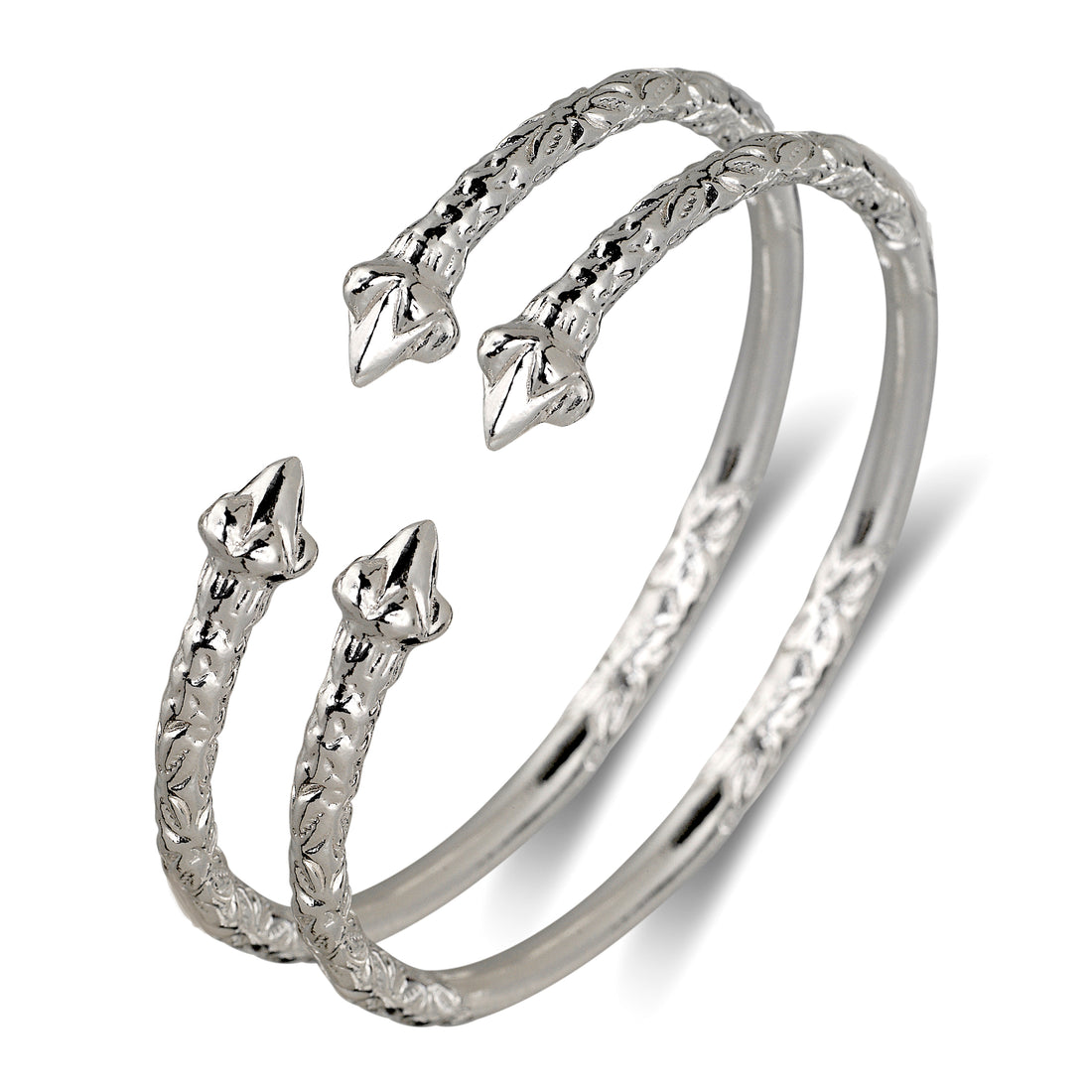 Pointy Ends Taj Mahal Ridged Arrow Bangles | Handmade 925 Sterling ...