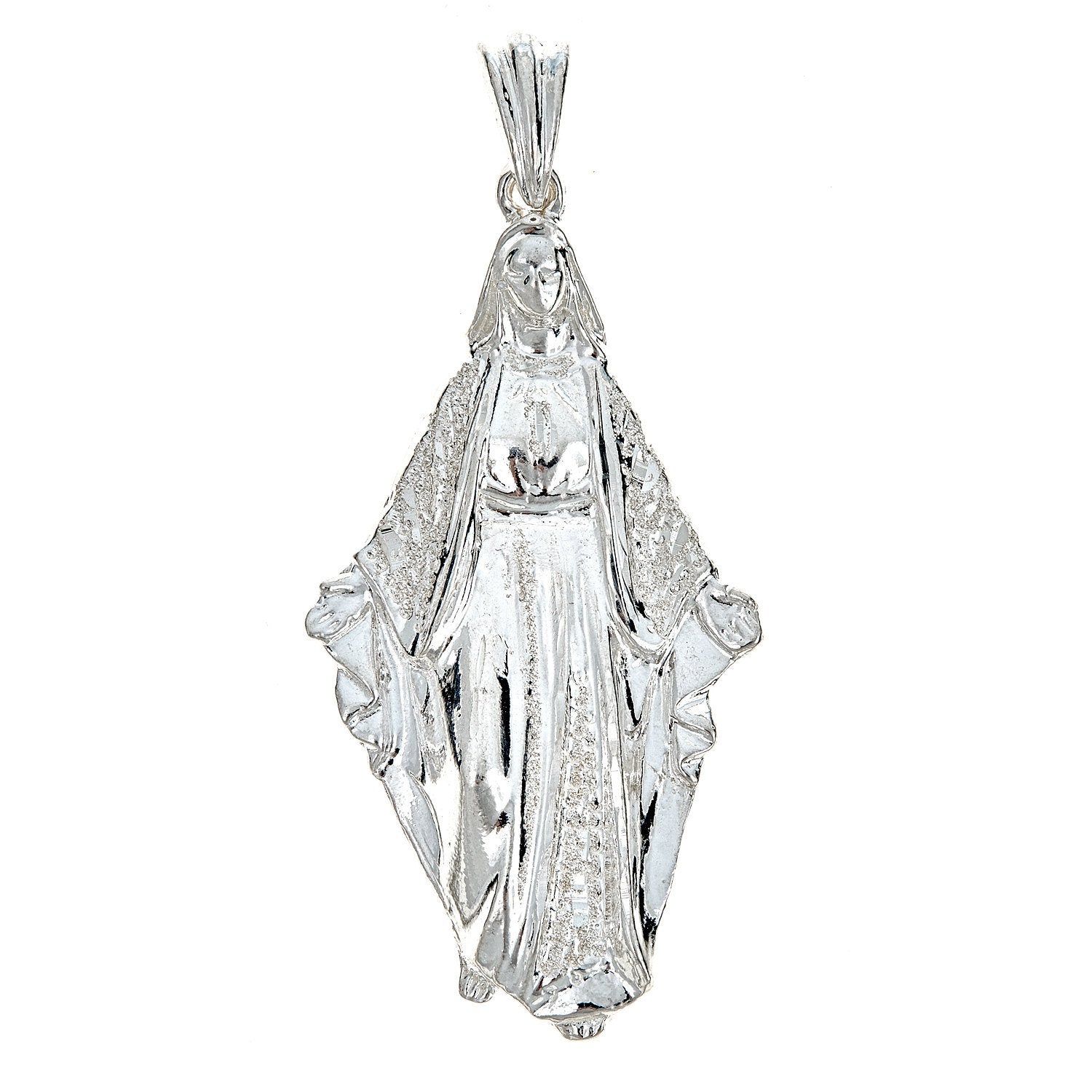 Better Jewelry 925 Sterling Silver Large Virgin Mary Pendant ...