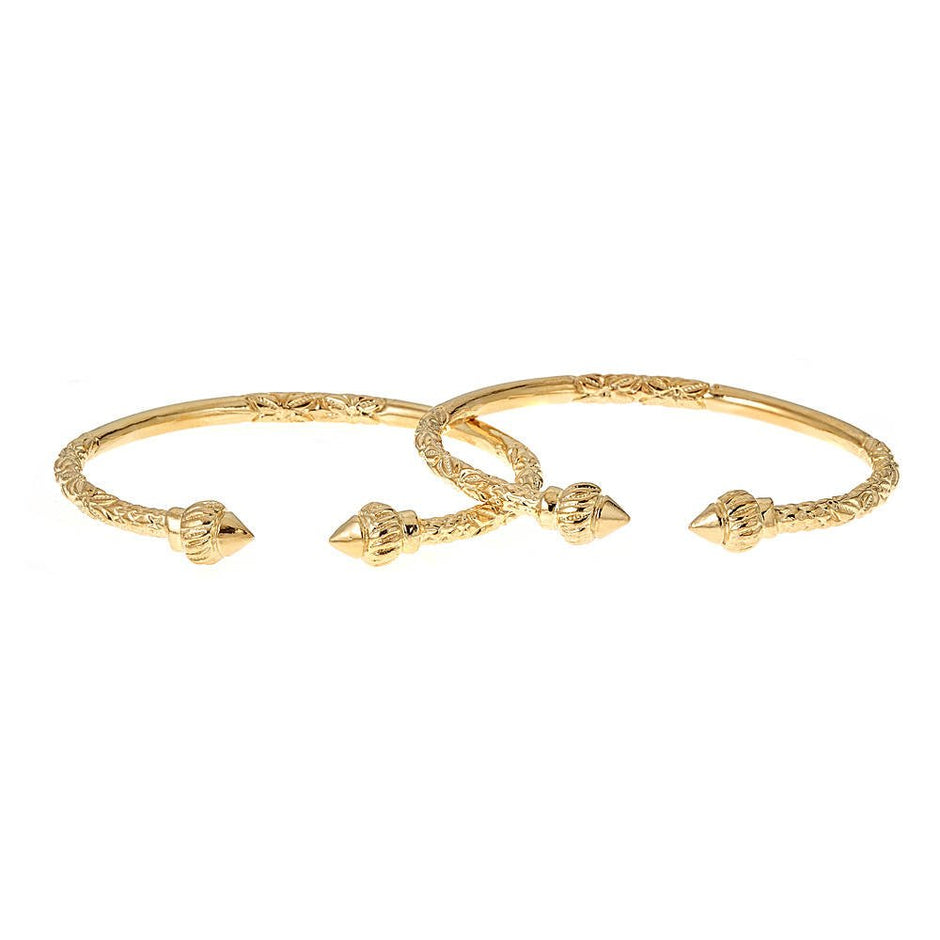 West Indian Bangles in 925 Sterling Silver & Yellow Gold - Handmade in ...